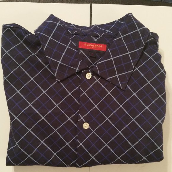 Austin Reed | Shirts | Austin Reed Bluewhite Button Down Shirt Sz Lrg ...